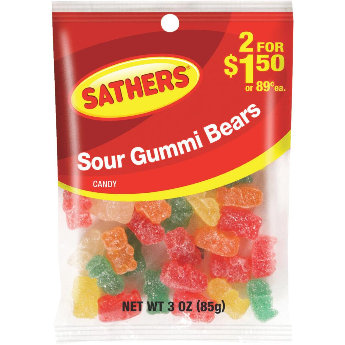 Sathers Assorted Sour Fruit Flavors 3 Oz. Gummi Bears - Saltillo, MS ...