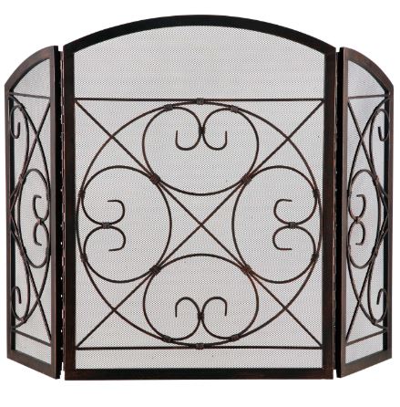 Simple Spaces 3-Panel Fireplace Screen Antique Bronze - Saltillo, MS ...